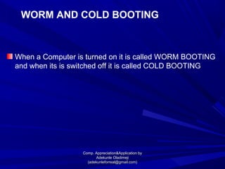 Computer Studies, Uses, Computer application and appreciation | PPT