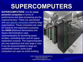 Computer Studies, Uses, Computer application and appreciation | PPT