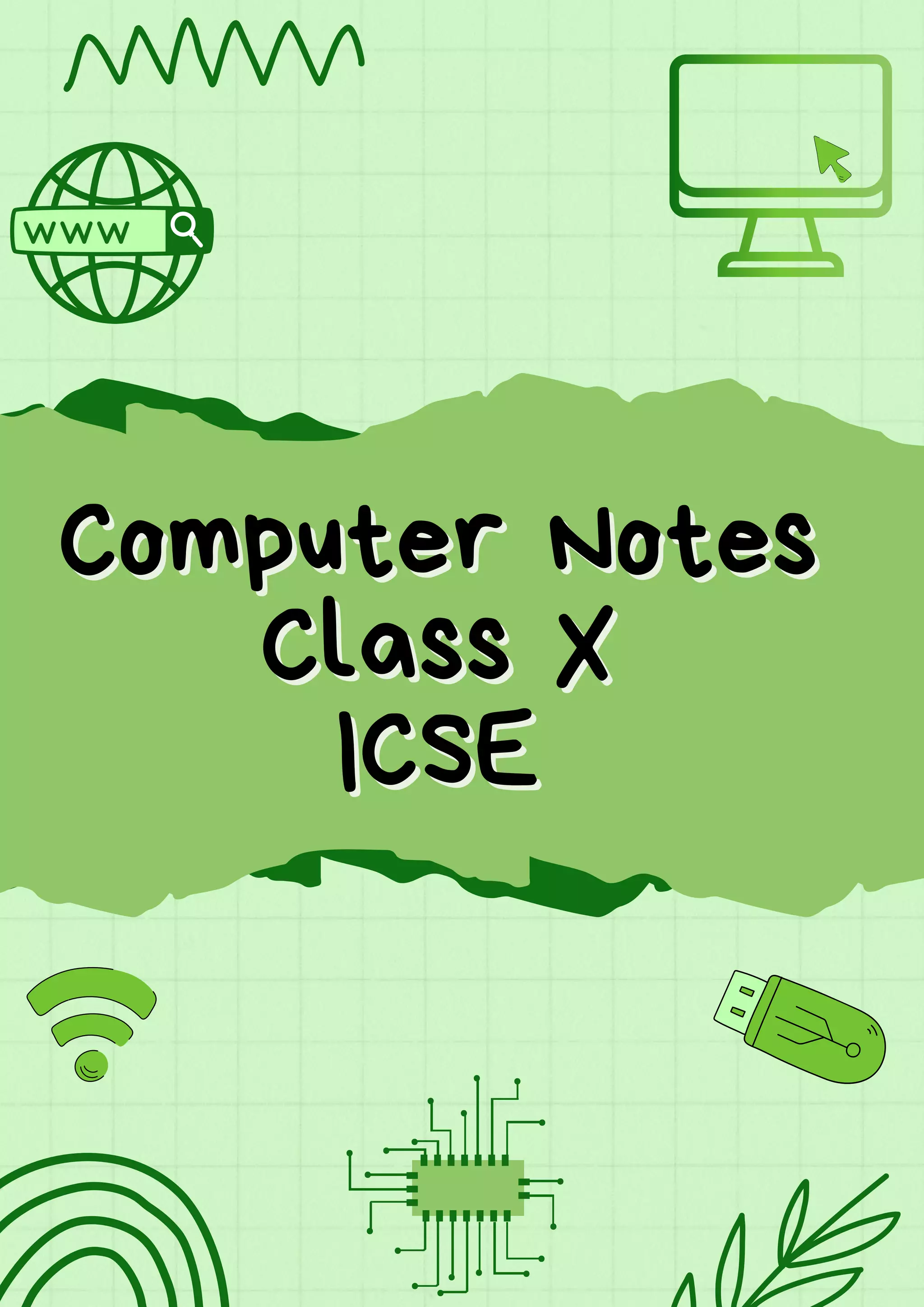 Icse Computer Applications Class X Handwritten Notes Pdf