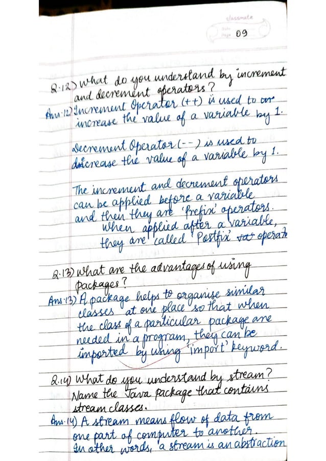 Icse Computer Applications Class X Handwritten Notes Pdf
