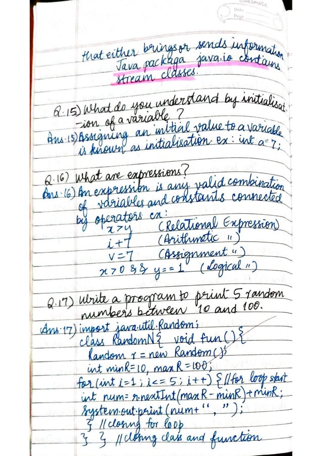 Icse Computer Applications Class X Handwritten Notes Pdf