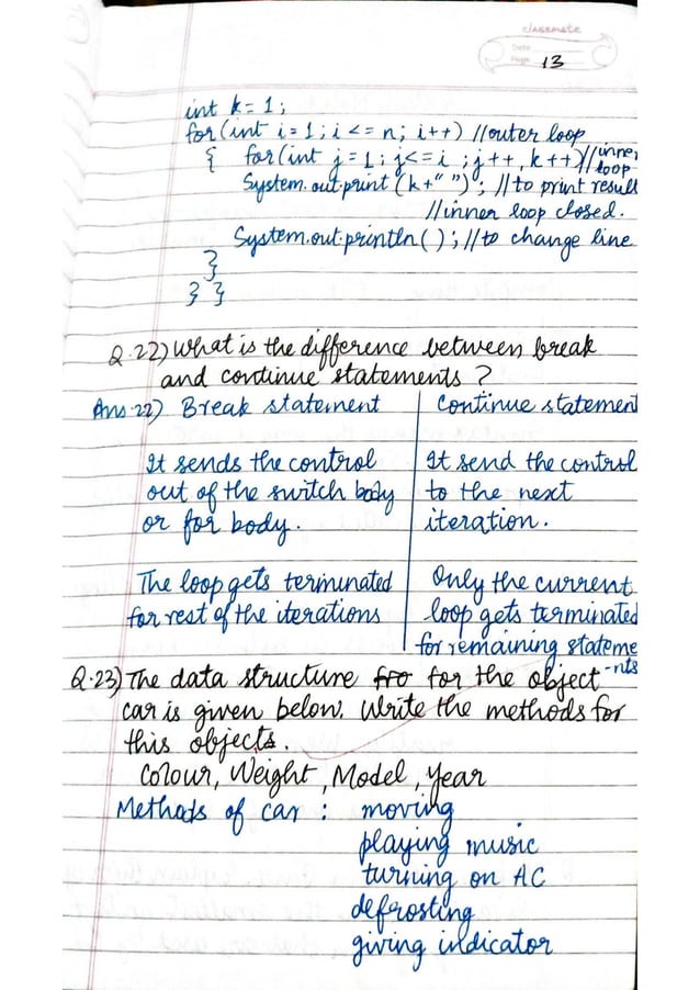 Icse Computer Applications Class X Handwritten Notes Pdf