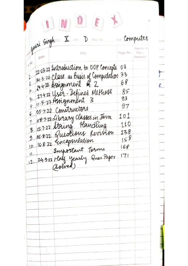Icse Computer Applications Class X Handwritten Notes Pdf