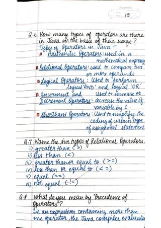 ICSE Computer Applications Class X Handwritten Notes | PDF
