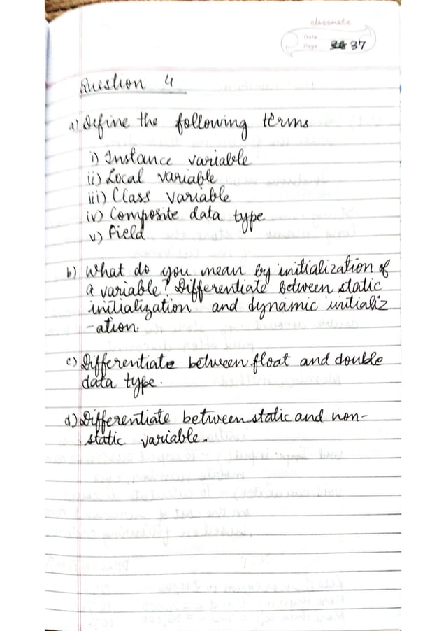 Icse Computer Applications Class X Handwritten Notes Pdf