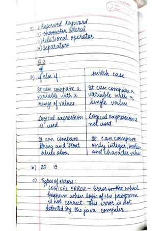 ICSE Computer Applications Class X Handwritten Notes | PDF
