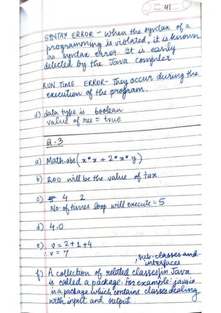 ICSE Computer Applications Class X Handwritten Notes | PDF