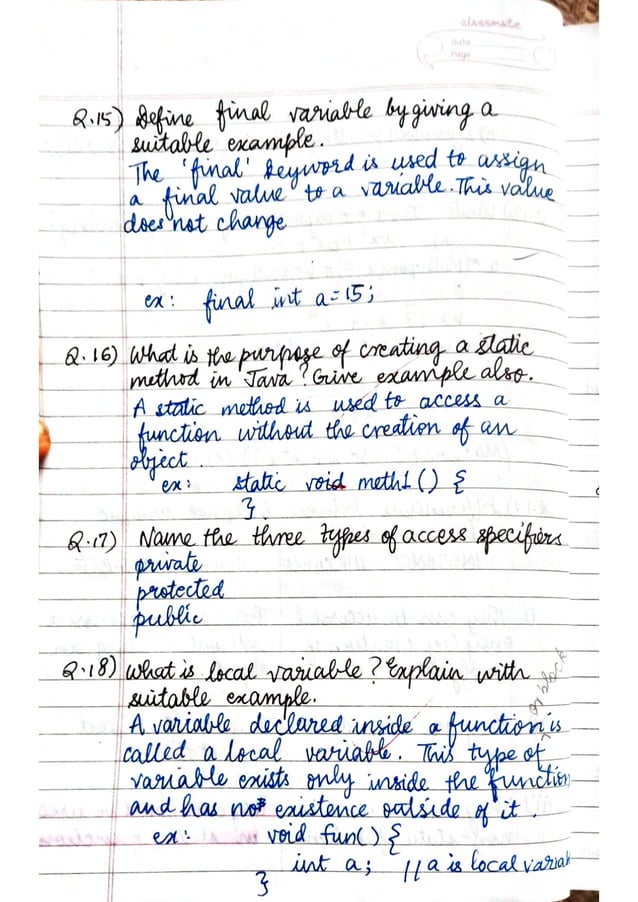 ICSE Computer Applications Class X Handwritten Notes | PDF