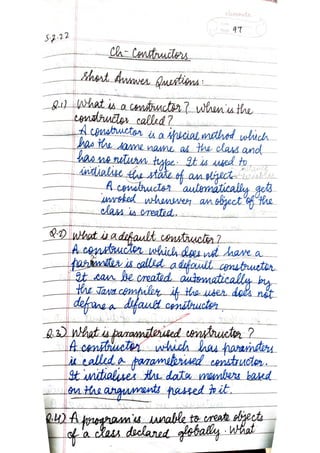 ICSE Computer Applications Class X Handwritten Notes | PDF