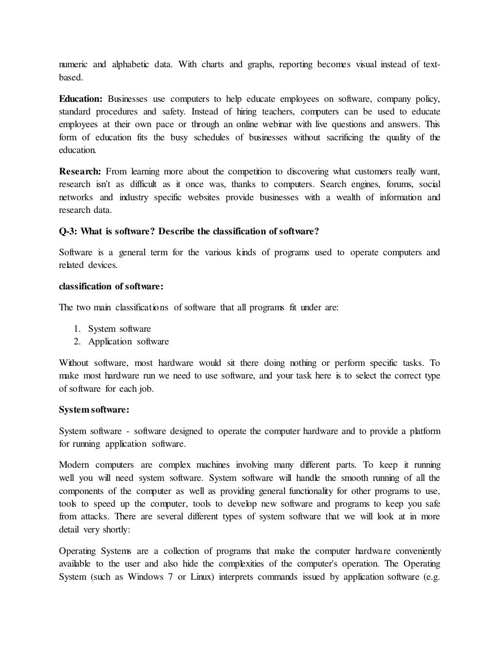 Computer application in business