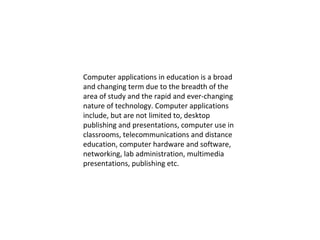 Computer application in content areas | PPT