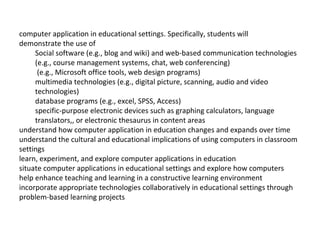 Computer application in content areas | PPT