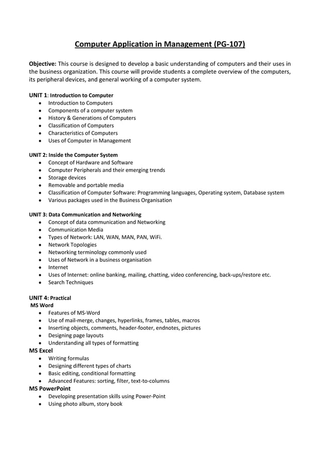 Computer application in_management_new_syllabus_ | PDF