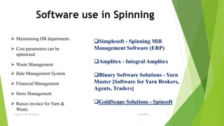 Computerised spinning section | PPTX | Needlework | Arts and Crafts