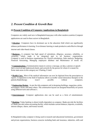 Uses of computer in Bangladesh | PDF