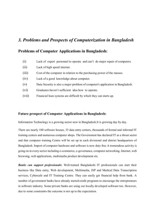 Uses of computer in Bangladesh | PDF
