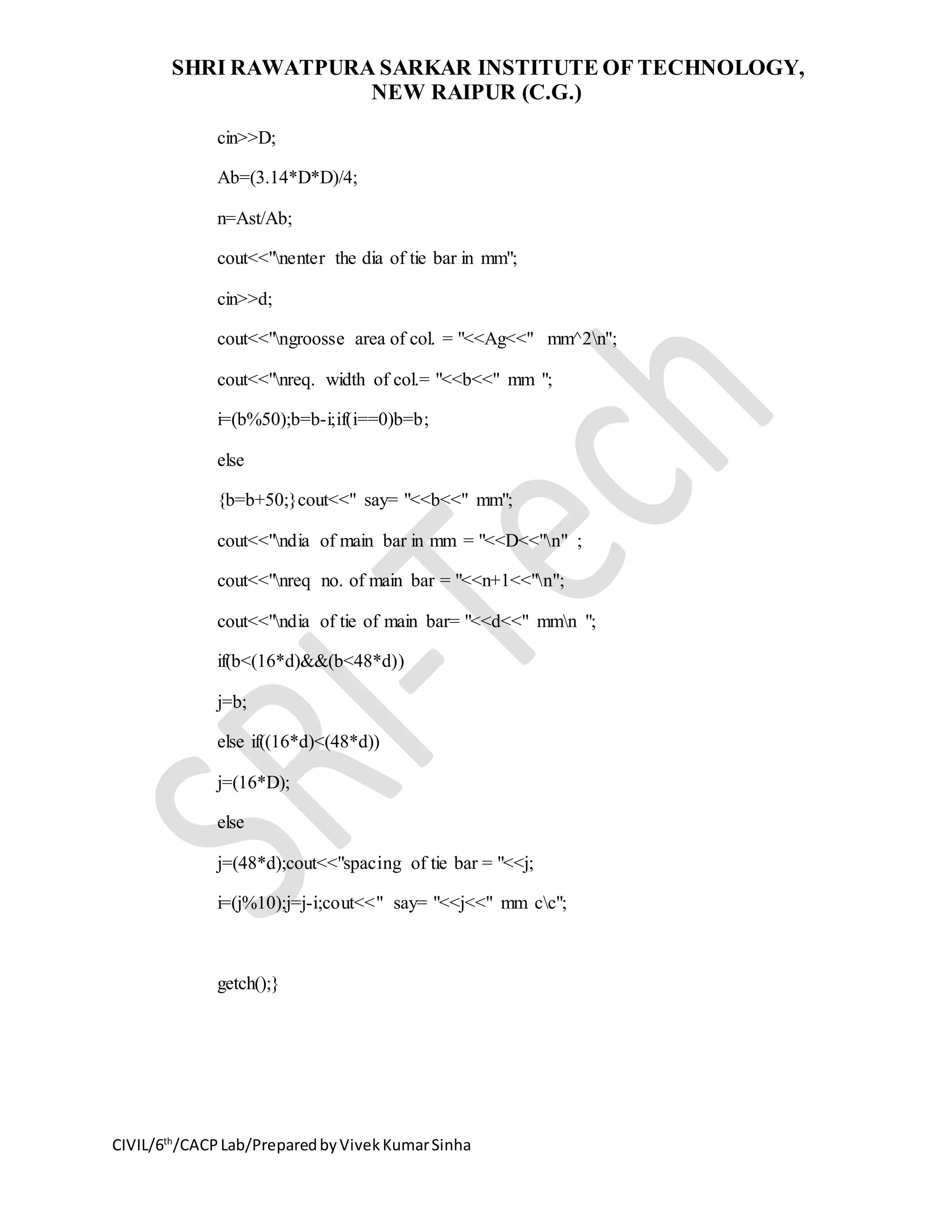 Computer applications in civil engineering lab | DOCX