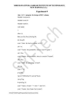 Computer applications in civil engineering lab | DOCX