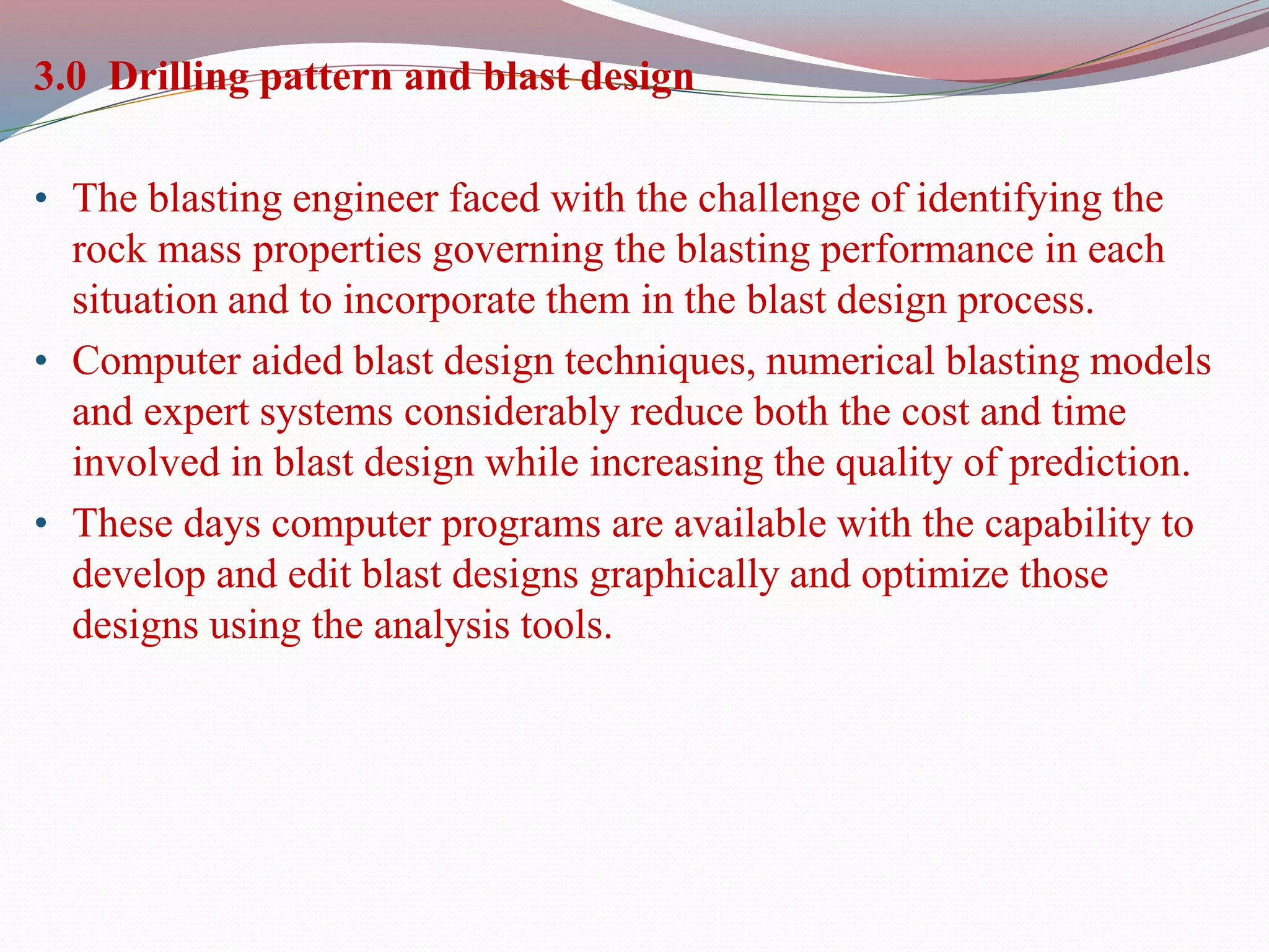 Computer applications in drilling and blasting | PPTX