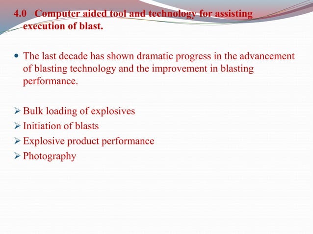 Computer applications in drilling and blasting | PPTX | Geology | Science