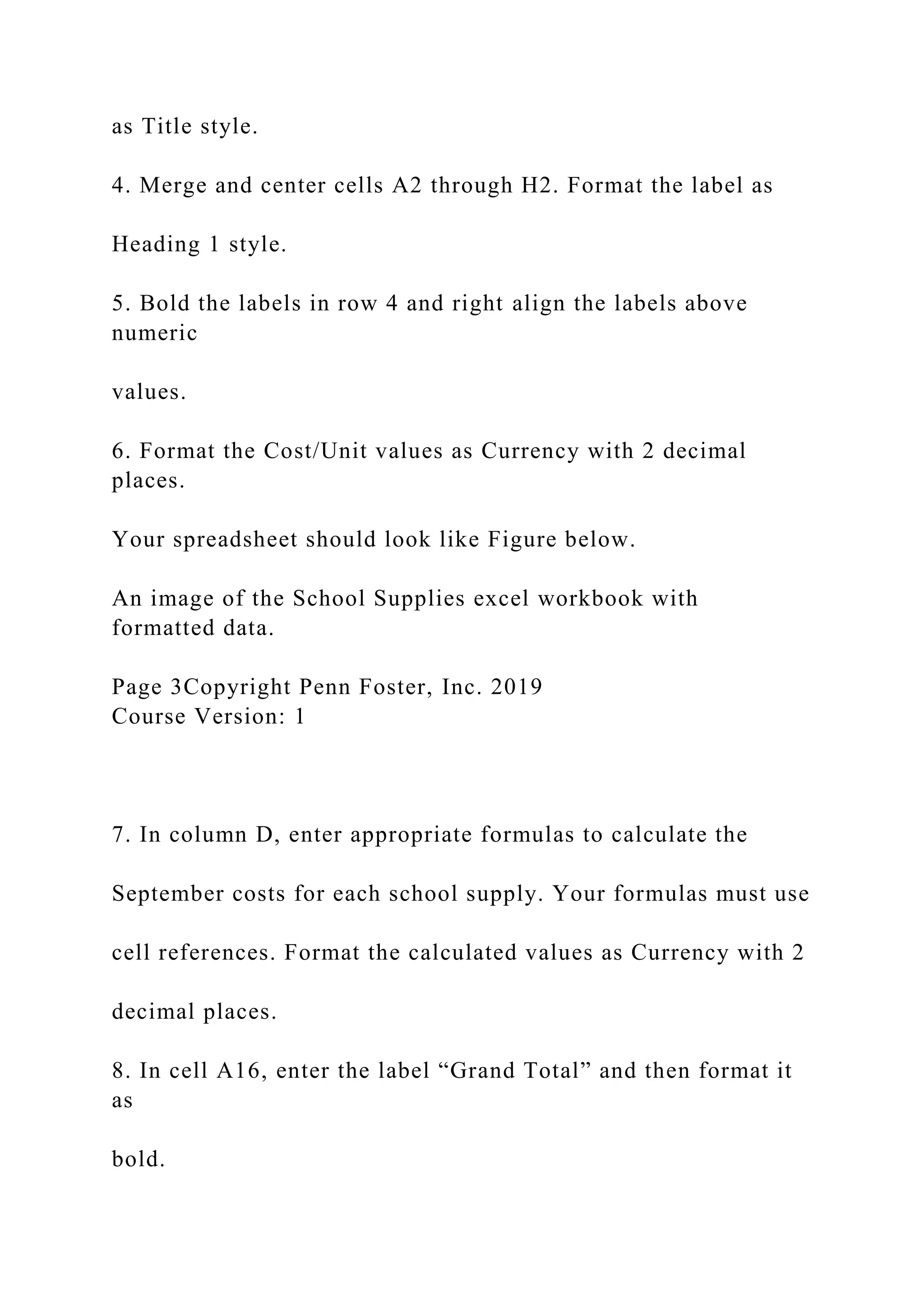 Computer Applications Microsoft Excel2016 Graded Project.docx