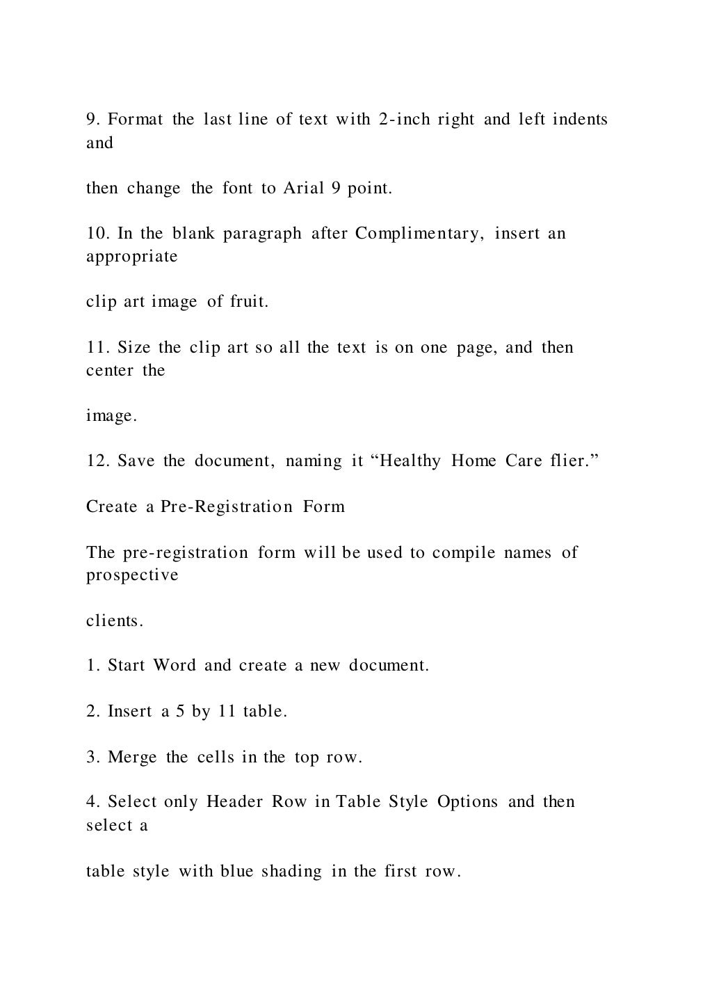 Computer Applications Microsoft WordGraded ProjectLess | DOCX