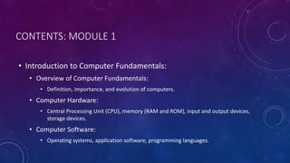 COMPUTER APPLICATIONS Module 1 CAH.pptx