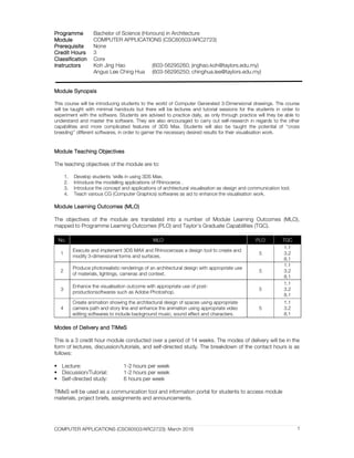 SEMESTER 3 : COMPUTER APPLICATIONS MODULE OUTLINE | PDF | 3-D Graphics ...