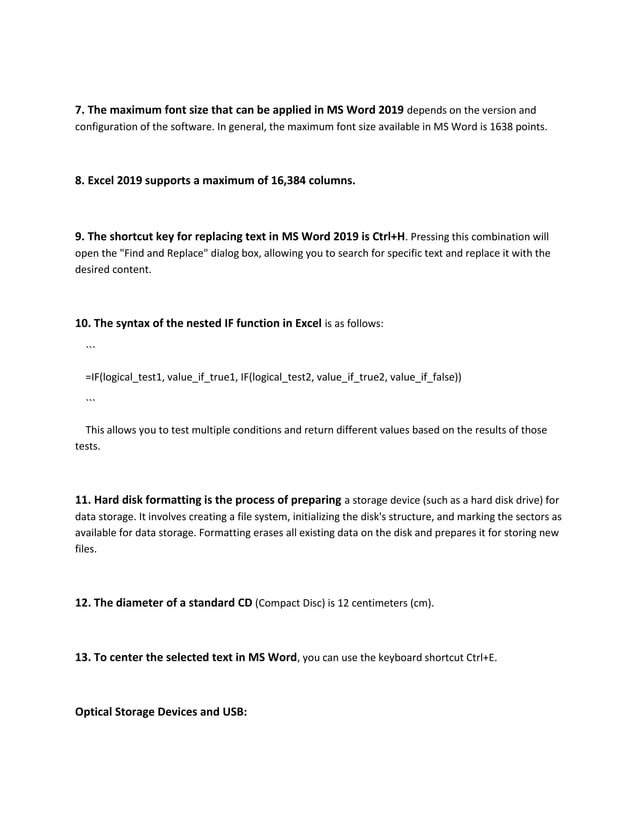 Computer Application Subject, Questions Answers.docx | Computer Networking | Computing