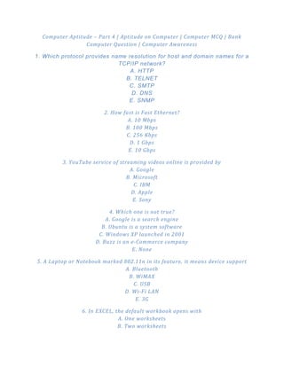 Computer aptitude | DOCX