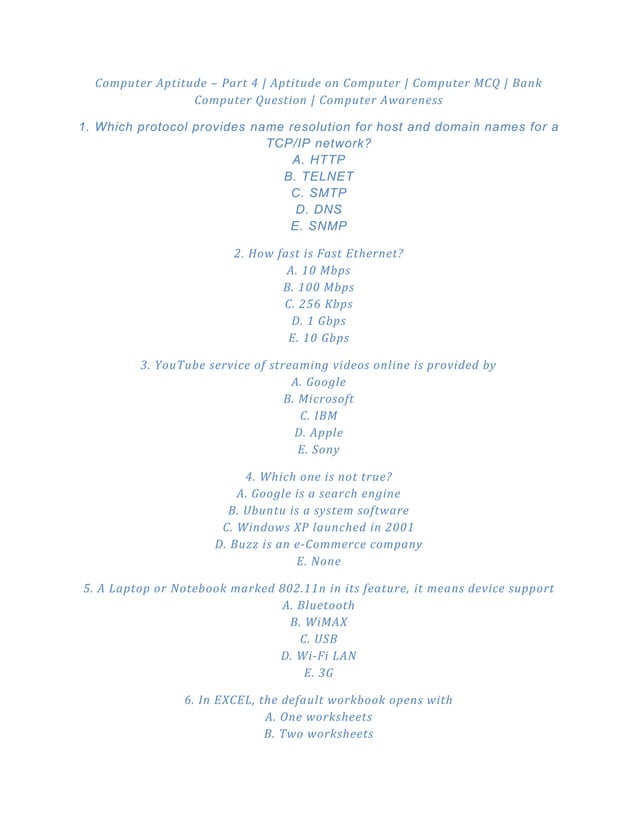 Computer aptitude | DOCX