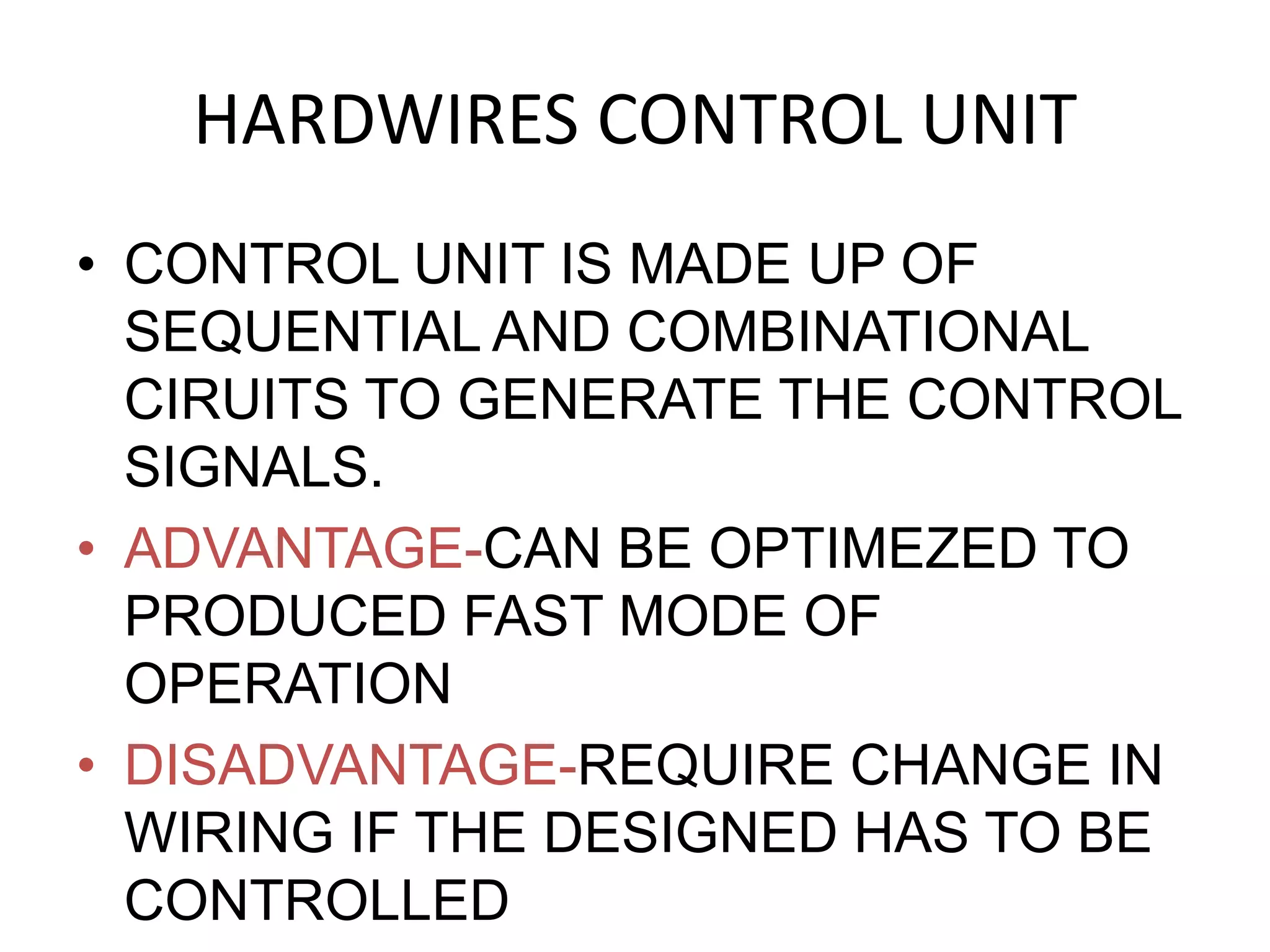 BLOCK DIAGRAM OF HARDWIRED CONTROL UNIT | PPTX