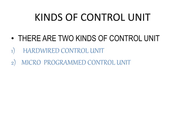 BLOCK DIAGRAM OF HARDWIRED CONTROL UNIT | PPT