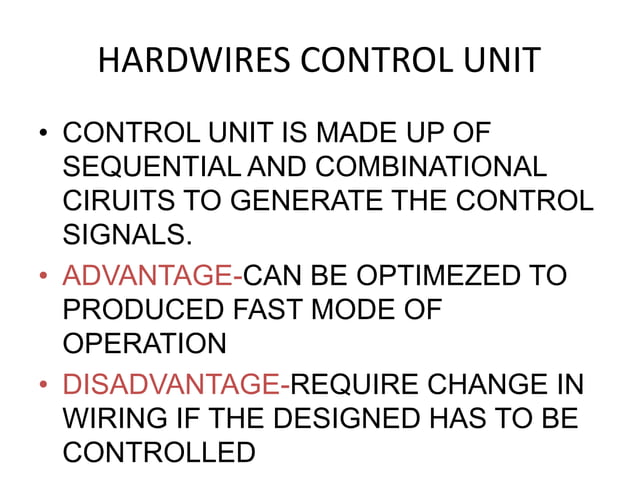 BLOCK DIAGRAM OF HARDWIRED CONTROL UNIT | PPTX | Technology & Computing