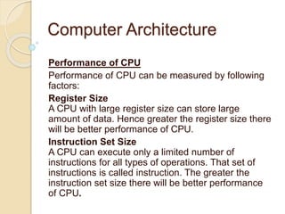 Computer architecture | PPTX
