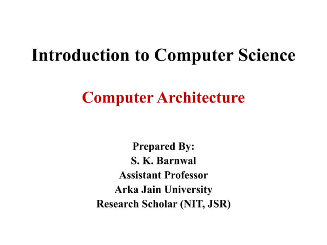 Computer Architecture | PPT