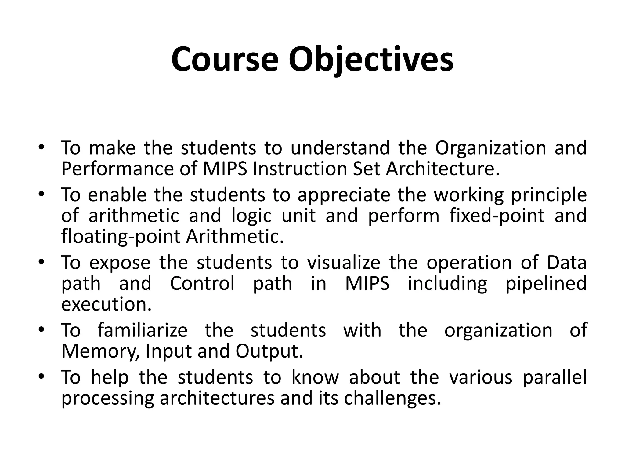 Introduction to Computer Architecture and Organization | PPTX
