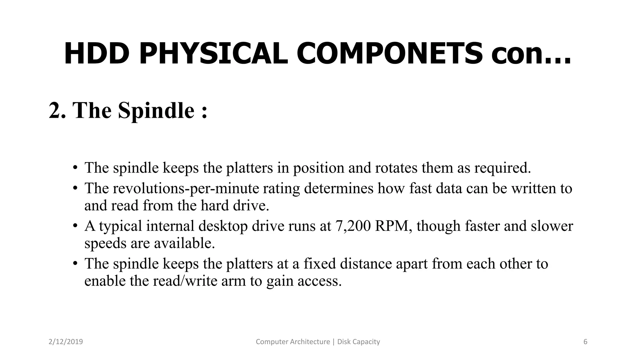 Computer architecture disk capacity | PPTX