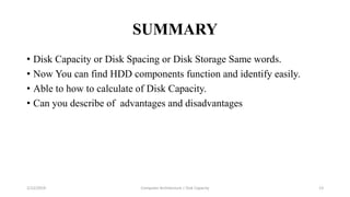 Computer architecture disk capacity | PPTX