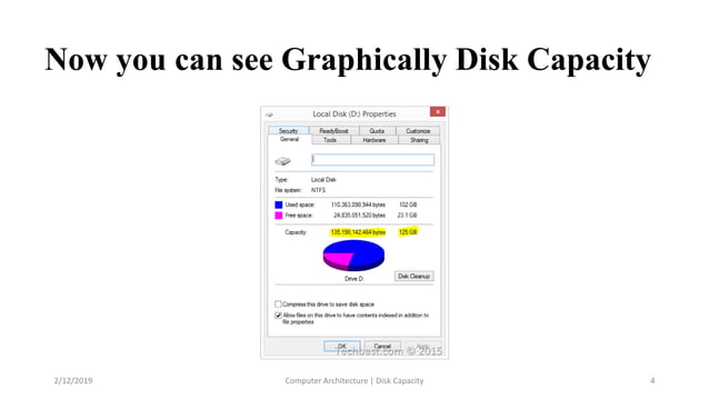 Computer architecture disk capacity | PPT