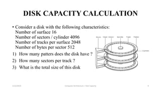 Computer architecture disk capacity | PPT