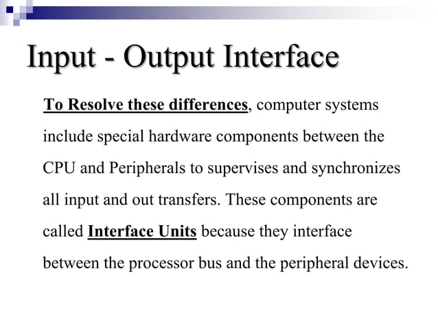 Computer architecture input output organization | PPTX | Computer Peripherals | Computing