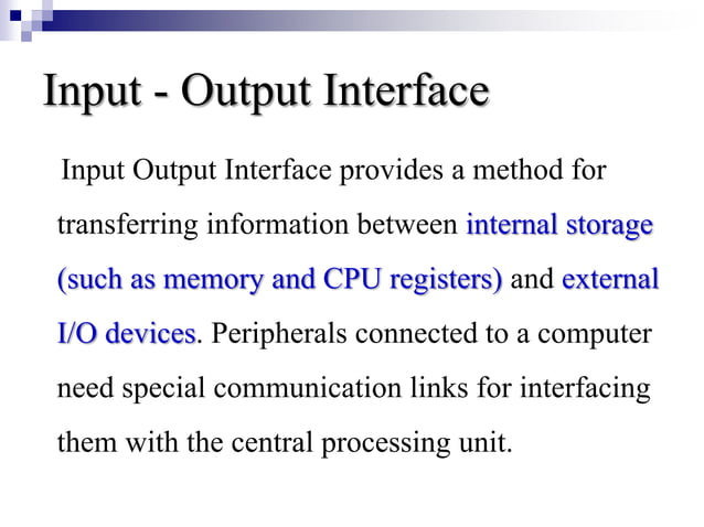 Computer architecture input output organization | PPTX | Computer ...