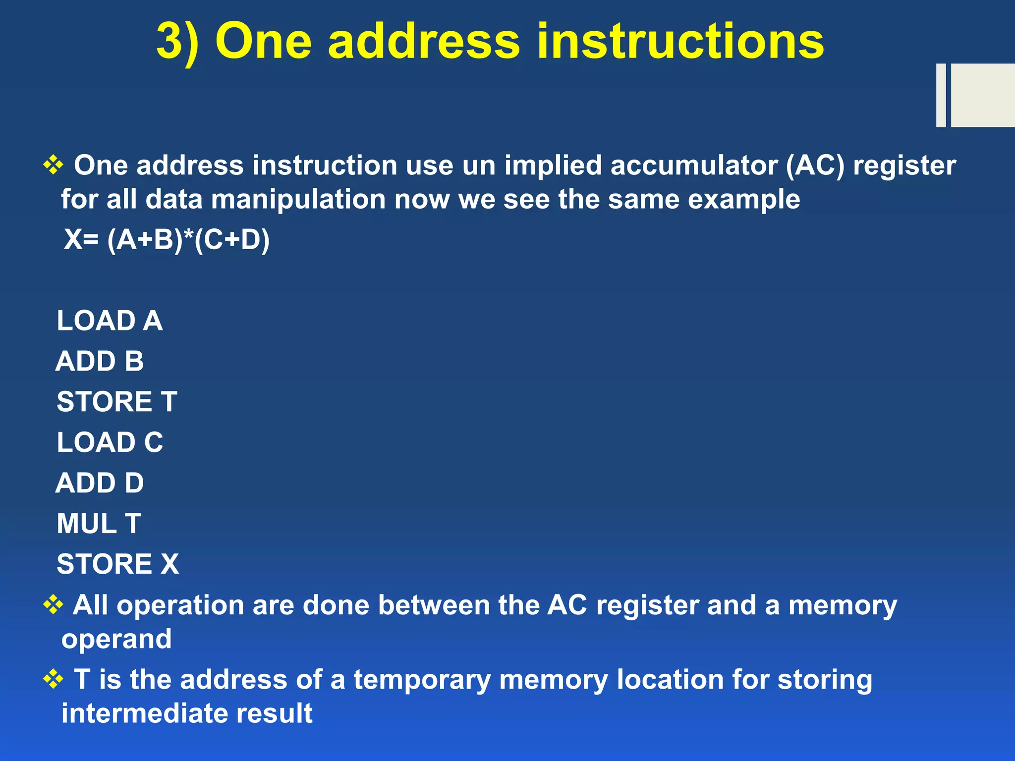 Computer Architecture Instruction Formats Ppt