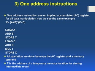 Computer architecture instruction formats | PPTX