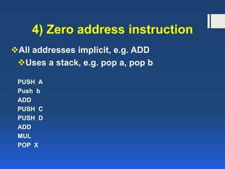 Computer architecture instruction formats | PPTX