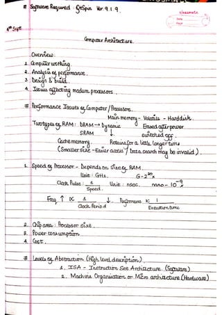 Computer Architecture Lecture Notes - Ronak Sumbaly | PDF