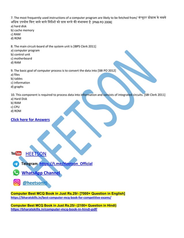 Computer Architecture Question and answer | PDF