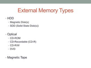 Computer architecture memory system | PPTX