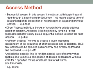 Computer architecture memory system | PPTX